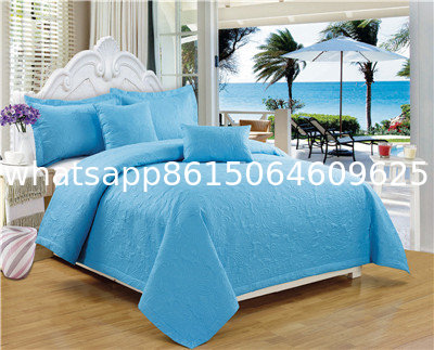Microfiber Quilts 5pcs Polyester Filling Solid Color Embossed Pattern