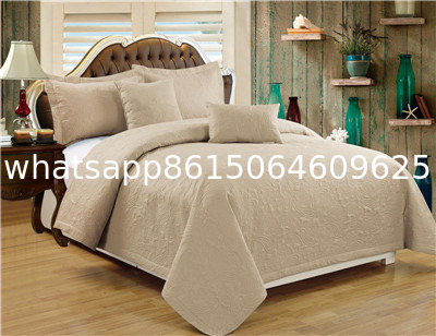 Microfiber Quilts 5pcs Polyester Filling Solid Color Embossed Pattern