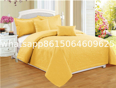 Microfiber Quilts 5pcs Polyester Filling Solid Color Embossed Pattern