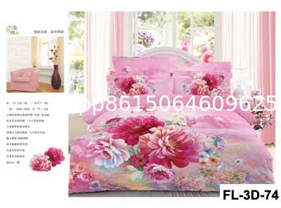 3D Reactive Printed Sheet Set Cotton Bedding Set