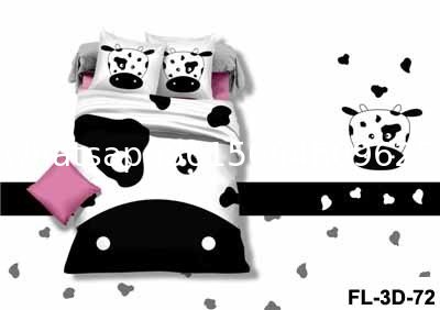 3D Reactive Printed Sheet Set Cotton Bedding Set