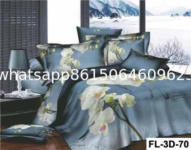 3D Reactive Printed Sheet Set Cotton Bedding Set
