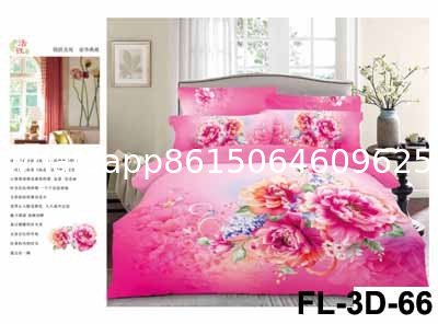 3D Reactive Printed Sheet Set Cotton Bedsheet