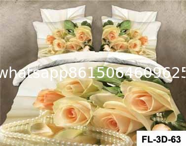 3D Reactive Printed Sheet Set Cotton Bedsheet