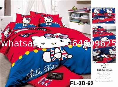 3D Reactive Printed Sheet Set Cotton Bedsheet