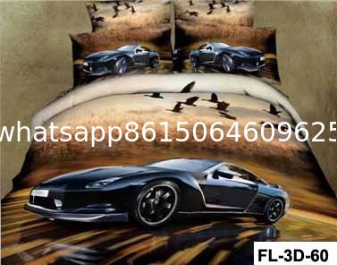 3D Reactive Printed Sheet Set Cotton Bedsheet