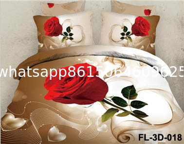 3D Reactive Printed Sheet Set Cotton Bedsheet