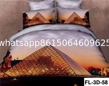 3D Reactive Printed Sheet Set Cotton Bedsheet