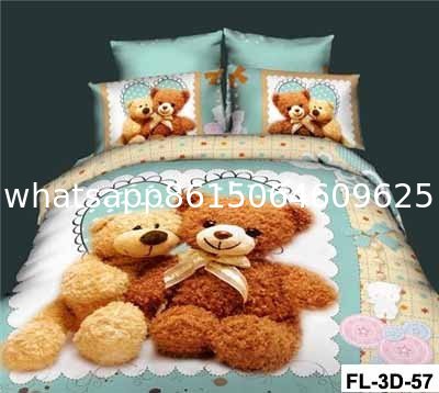 3D Reactive Printed Sheet Set 200TC Bedding Set