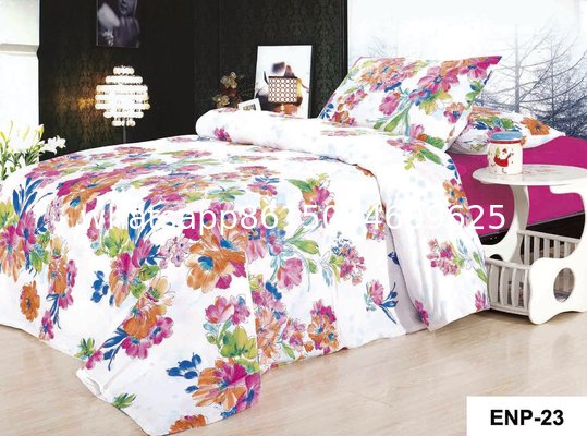 Pigment Printed Brushed Microfiber Duvet Cover Polyester Bedsheet Set 3pcs