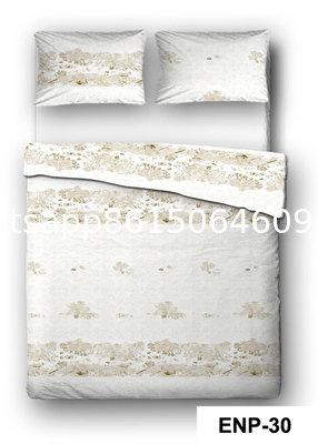 Pigment Printed Brushed Microfiber Duvet Cover Polyester Bedsheet Set 3pcs