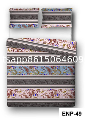 Pigment Printed Duvet Cover Set Microfiber Bedding Set 3pcs 100% Polyester