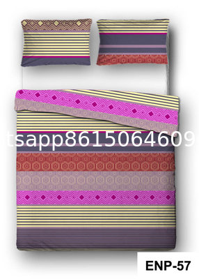Pigment Printed Sheet Duvet Cover Set Microfiber Bedding 3pcs Set