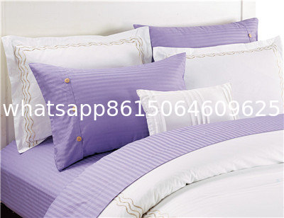 Polyester Cotton Bedsheets 4pcs Polycotton Sheet set Sateen Stripe Solid Color