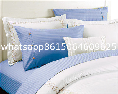 Polyester Cotton Bedsheets 4pcs Polycotton Sheet set Sateen Stripe Solid Color