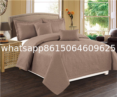 Solid Color Quilts 5pcs 100% Polyester Bedding Set Cotton Touch Feel