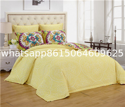 Printed Comforter Set 6pcs Reversible Bedding Set Floral Design King Size Pink color