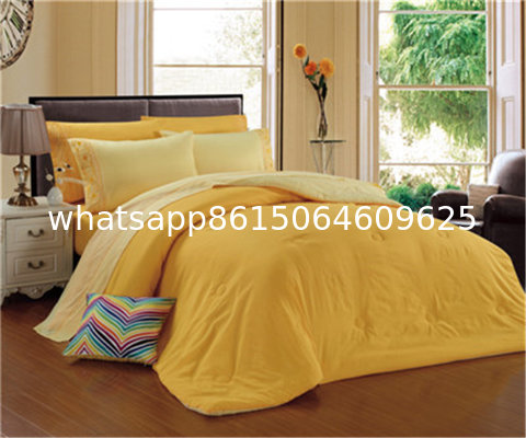Comforter Set 3pcs Polycotton Combed Cotton Blend Solid Bedding Set Solid Color Embroided Pillow