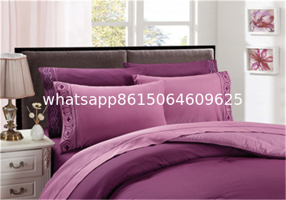 Comforter Set 3pcs Polycotton Solid Bedding Set Solid Color Comforter Pillow with Embroidery