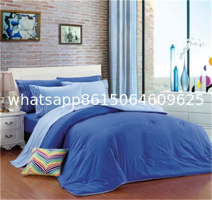 Comforter Set 3pcs Polycotton Solid Bedding Set Solid Color Comforter Pillow with Embroidery