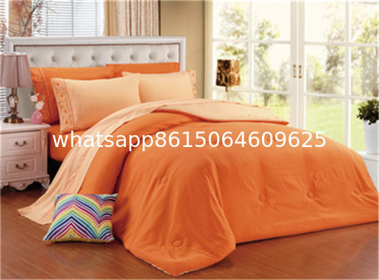 Comforter Set 3pcs Polycotton Solid Bedding Set Solid Color Comforter Pillow with Embroidery