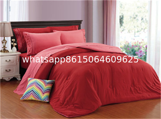 Comforter Set 3pcs Polycotton Solid Bedding Set Solid Color Comforter Pillow with Embroidery