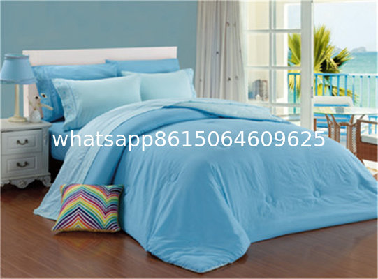 Comforter Set 3pcs Polycotton Solid Bedding Set Solid Color Comforter Pillow with Embroidery