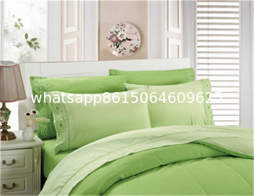 Polycotton Comforter Set 3pcs Solid Bedding Set Solid Color Comforter Pillow with Embroidery