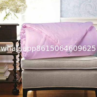 Natural mulberry silk quilt 100% cotton jacquard fabric in light pink /dark pink color