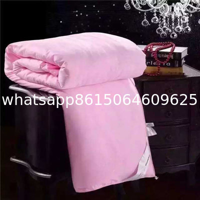 Natural mulberry silk quilt 100% cotton jacquard fabric in light pink /dark pink color