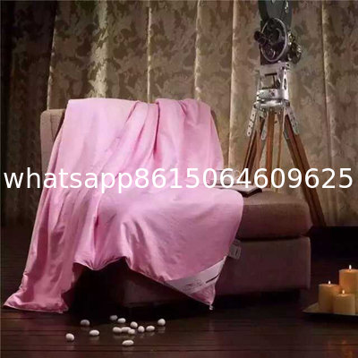 Natural mulberry silk quilt 100% cotton jacquard fabric in light pink /dark pink color