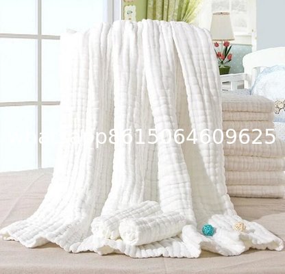 8 layer medical washable gauze bath towel baby blanket 110x115cm white color