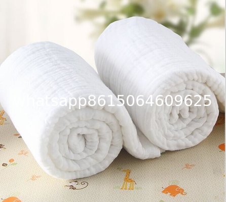 8 layer medical washable gauze bath towel baby blanket 110x115cm white color