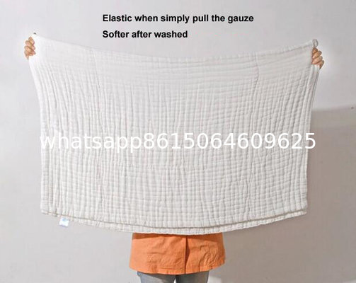 8 layer medical washable gauze bath towel baby blanket 110x115cm white color