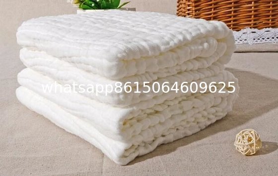 8 layer medical washable gauze bath towel baby blanket 110x115cm white color