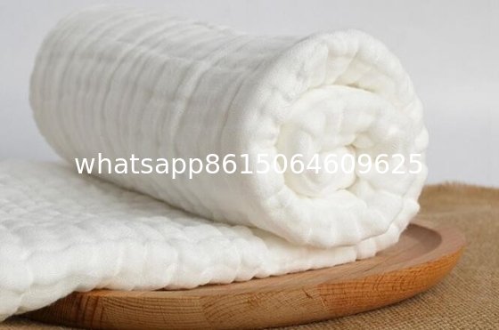 8 layer medical washable gauze bath towel baby blanket 110x115cm white color