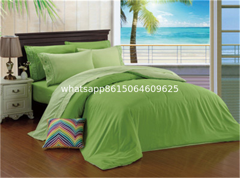 Polycotton Comforter Set 3pcs Solid Bedding Set Solid Color Comforter Pillow with Embroidery