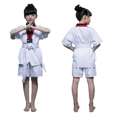 Wholesale Custom Logo Kids Short Sleve Uniforms Taekwondo dobok Factory supplier