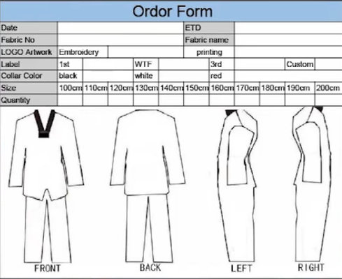 WTF master taekwondo uniforms,taekwondo doboks with embroidery Logo TKD uniform supplier