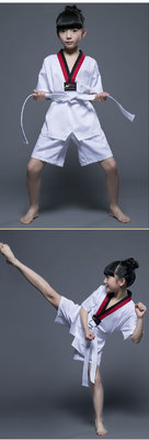 WTF taekwondo dobok light taekwondo uniform kids  China factory supply OEM Kids/Adult TKD taekwondo uniforms supplier