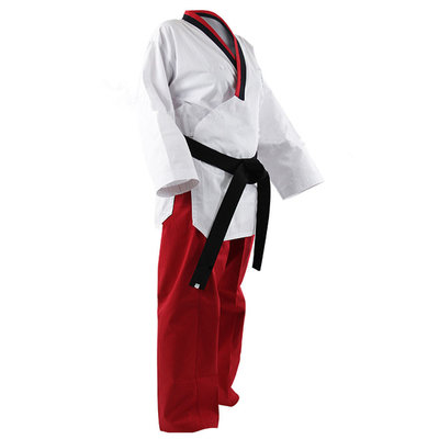 WTF approved custom taekwondo master TKD uniform with embroidery or print logo supplier