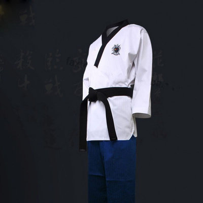 WTF approved custom taekwondo master TKD uniform with embroidery or print logo supplier