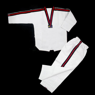 Martial arts stripped taekwondo master uniform White Martial Arts Kungfu Taekwondo Uniforms Custom supplier