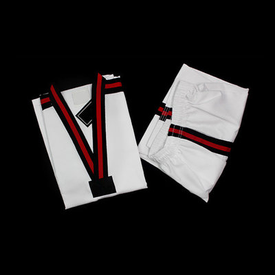 Martial arts stripped taekwondo master uniform White Martial Arts Kungfu Taekwondo Uniforms Custom supplier