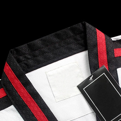 Martial arts stripped taekwondo master uniform White Martial Arts Kungfu Taekwondo Uniforms Custom supplier