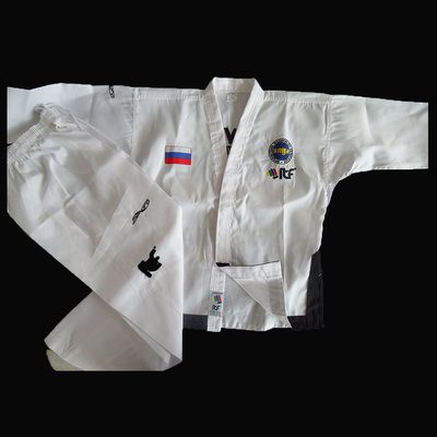 New  master ITF Taekwondo uniform martial arts wear black belt taekwondo uniform White ITF TKD uniform supplier
