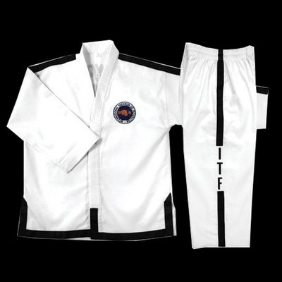 Shoulder srtip ITF master Taekwondo uniform striped ITF TKD uniform Taekwondo Gi for master 4-6 dan supplier