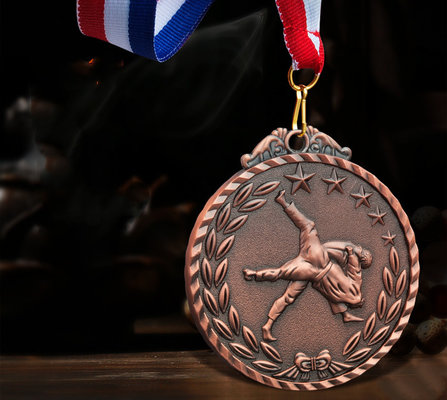 Factory Wholesale metal zinc alloy gold silver copper custom taekwondo medal with ribbon fast delivery supplier