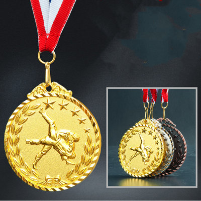 Factory Wholesale metal zinc alloy gold silver copper custom taekwondo medal with ribbon fast delivery supplier