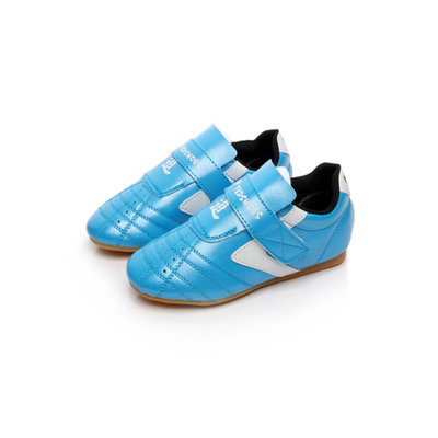 Martial Arts white leather taekwondo shoes  Ridge pattern design Colour white blue red size 27-45 for adult and children supplier